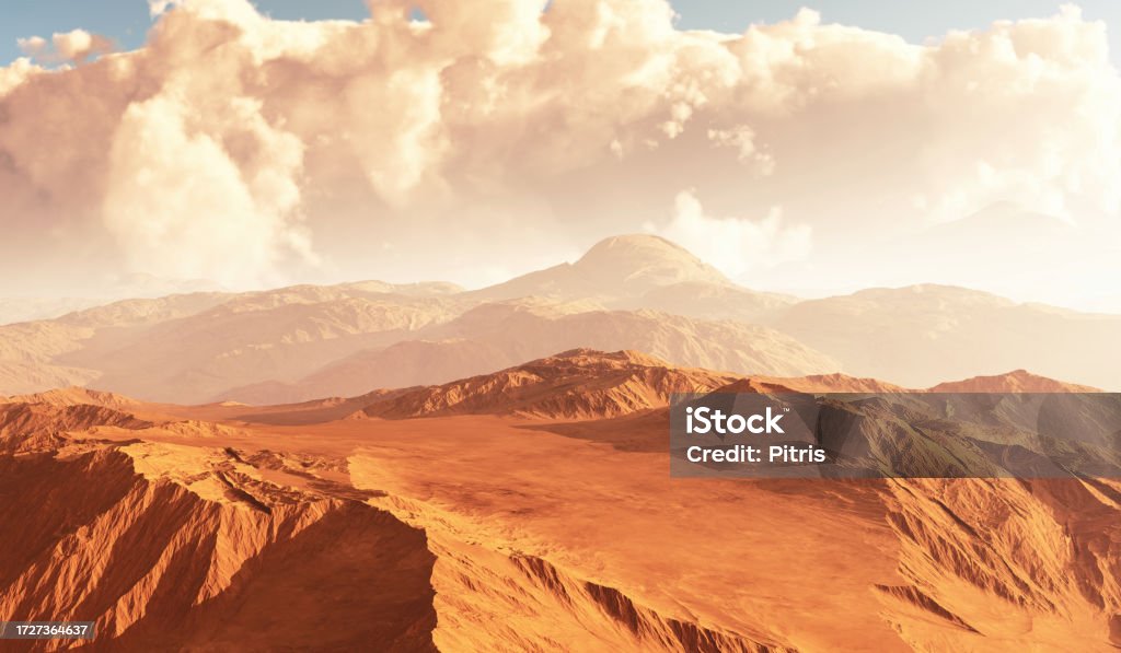 Massive Dust Storm Sweeping Across Surface Of Mars Stock Photo ... Massive Dust Storm Sweeping Across Surface Of Mars Stock Photo ...