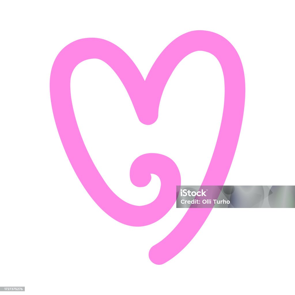 Vector Bright Isolated Illustration With Pink Heart Icon Concept With Hand Drawn Logo Symbol Of