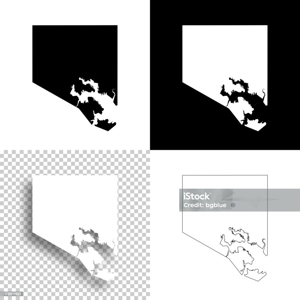 Baltimore City County Maryland Maps For Design Blank White And Black