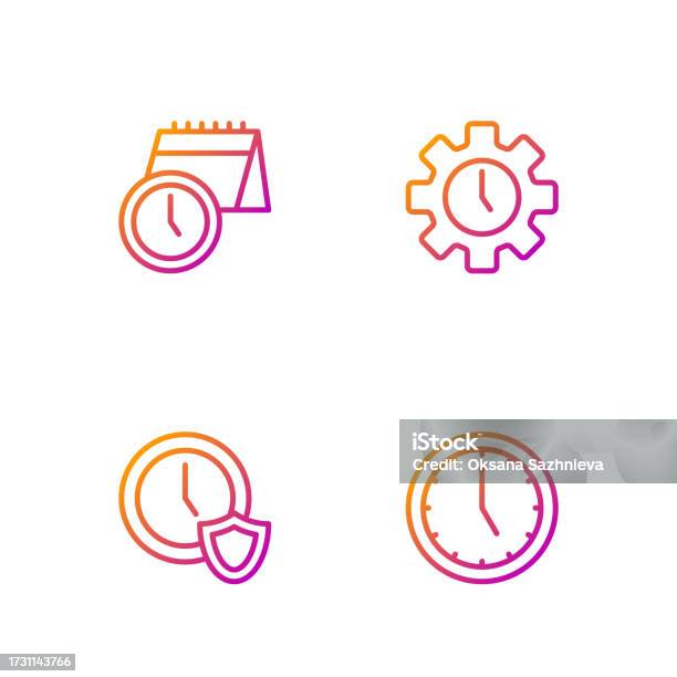 Réglez Lhorloge De Ligne Avec Bouclier Calendrier Et Horloge Et Gestion