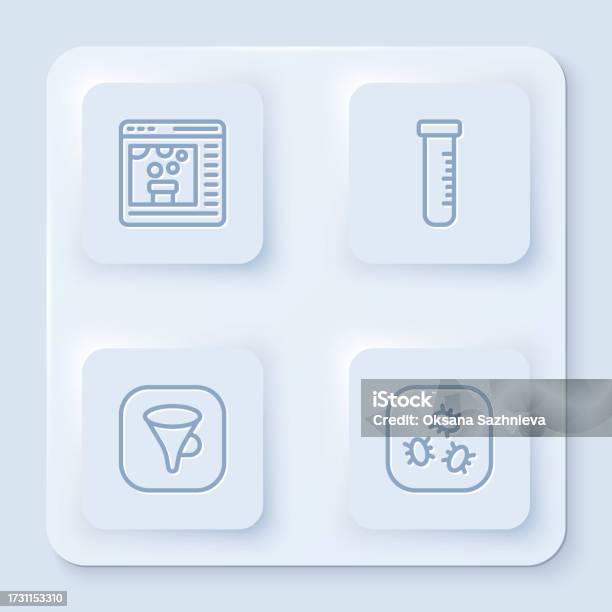 Atur Garis Kimia Online Tabung Reaksi Dan Labu Corong Atau Filter Dan