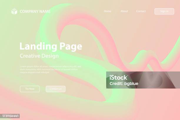 Template Halaman Arahan Desain Abstrak Fluid Pada Latar Belakang