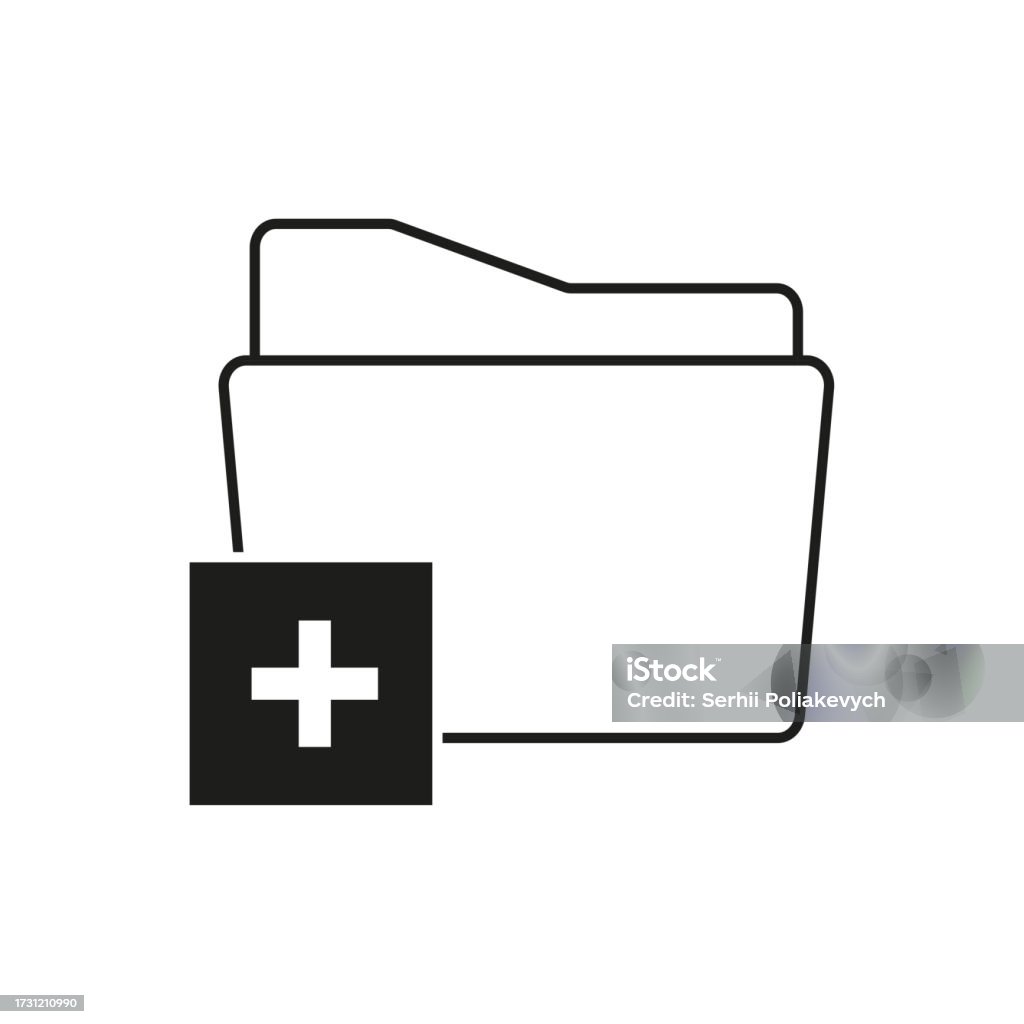 Computer New Folder Icon Add New Folder Icon Create New File Folder Sign Vector Illustration Eps