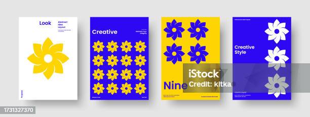 Tata Letak Poster Terisolasi Template Laporan Geometris Desain Banner