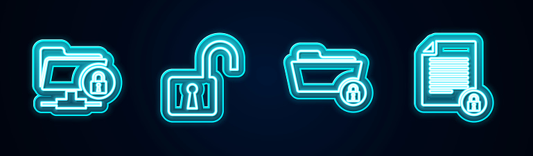 Définissez La Ligne Dossier Ftp Et Verrouillage Ouvrir Le Cadenas