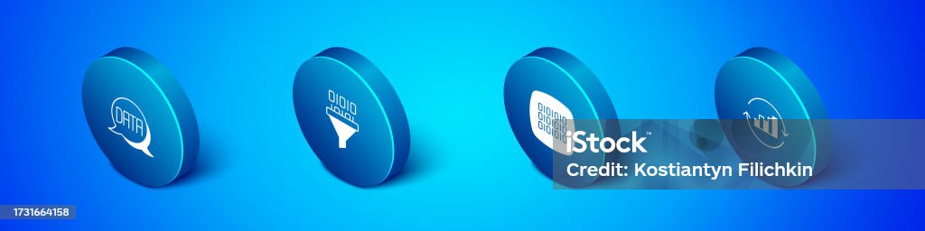 Set Isometric Data Analysis Binary Code Pie Chart Infographic And Icon ... Set Isometric Data Analysis Binary Code Pie Chart Infographic And Icon ...