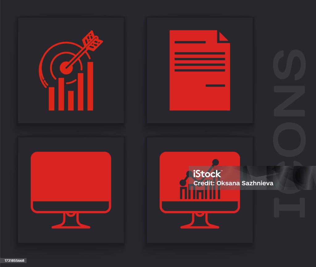 Set Monitor Komputer Dengan Grafik Grafik Target Dengan Grafik Grafik