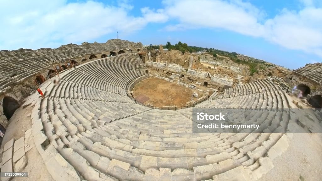 Roman Theatre In Side Archaeological Site Turkey Stock Photo - Download ... Roman Theatre In Side Archaeological Site Turkey Stock Photo - Download ...