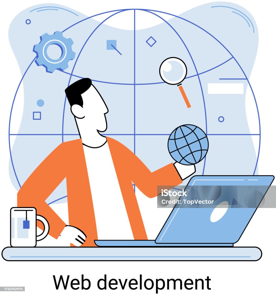 Web Development Coding And Programming Creation Digital Software Mobile Desktop Platforms Stock