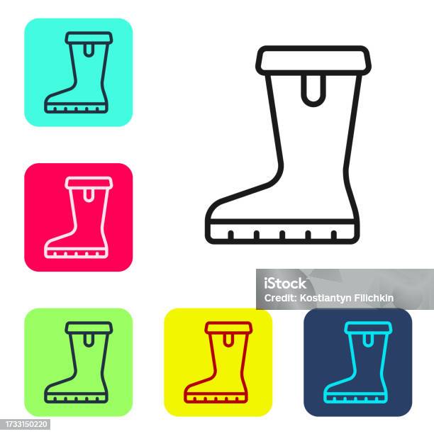 Ikon Boot Karet Waterproof Garis Hitam Terisolasi Pada Latar Belakang ... Ikon Boot Karet Waterproof Garis Hitam Terisolasi Pada Latar Belakang ...