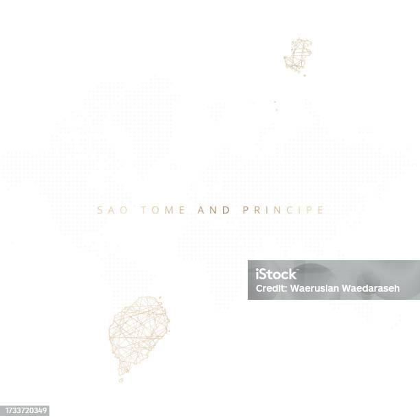 Low Poly Map Of Sao Tome And Principe Gold Polygonal Wireframe ... Low Poly Map Of Sao Tome And Principe Gold Polygonal Wireframe ...