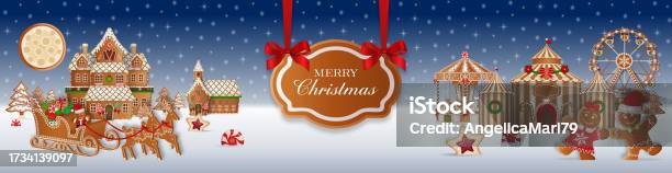 Spanduk Natal Dengan Coockies Roti Jahe Dan Permen Kartu Ucapan Natal