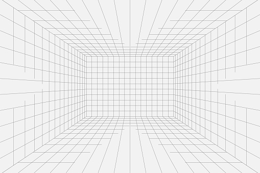 Abstract 3d Matrix Grid Layout Vector Design Stock Illustration
