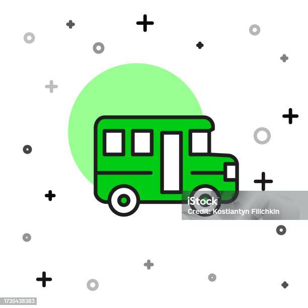Contour Rempli Icône Dautobus Scolaire Isolée Sur Fond Blanc Symbole Du