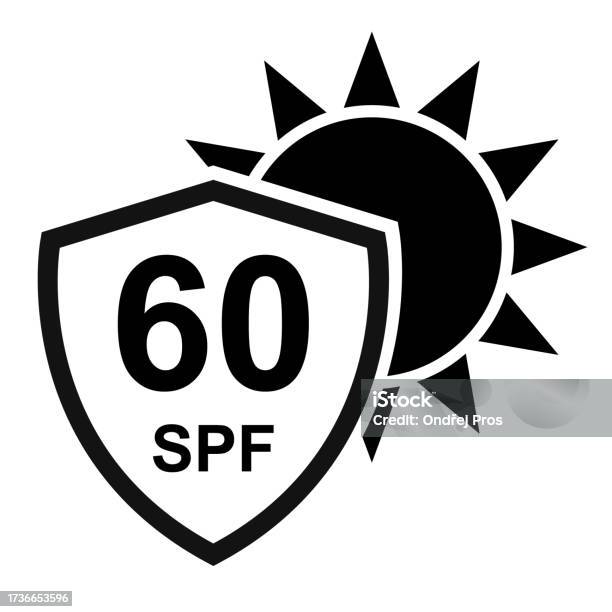 Icône Facteur De Protection Solaire 60 Symbole De Bloc De Rayonnement