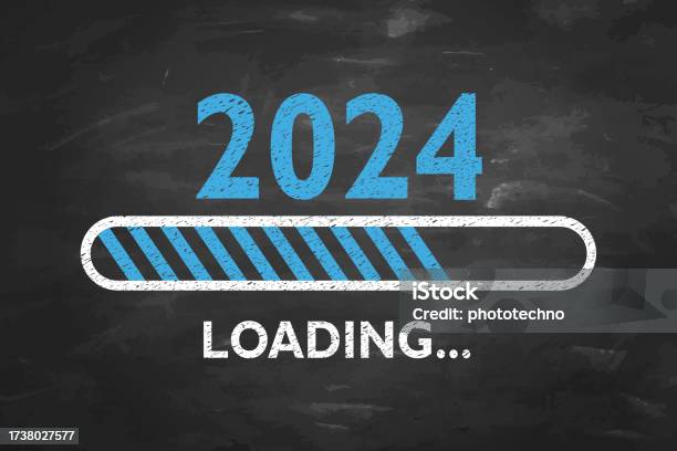 Loading New Year 2024 On Blackboard Background Stock Illustration ... Loading New Year 2024 On Blackboard Background Stock Illustration ...