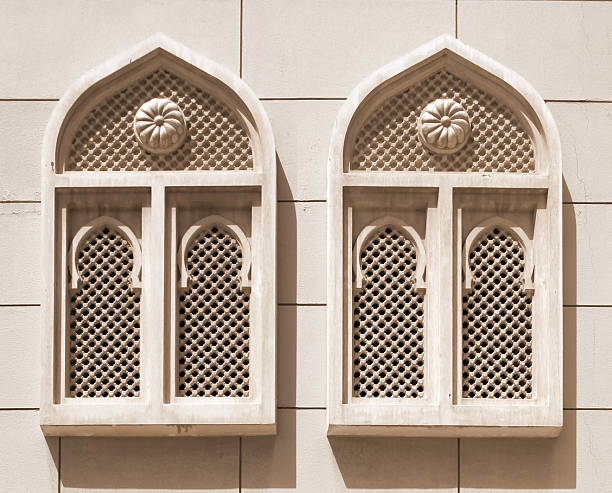 Free picture: Gothic windows with arch on white marble wall