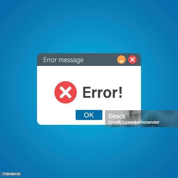Error Message Icon In Flat Style Computer Window Alert Vector