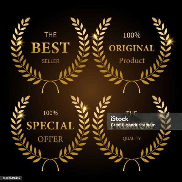 Premium Quality Laurel Wreath Collection Vector Illustration Stock