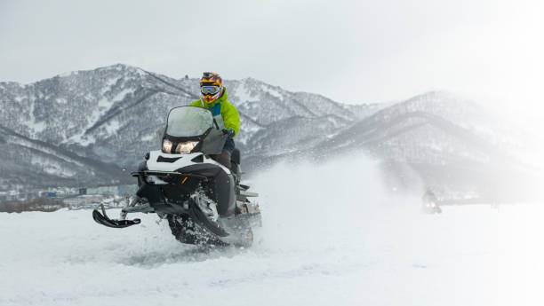 Free Stock Photo of Snowmobile on Snowy Mountain Landscape | Download ...