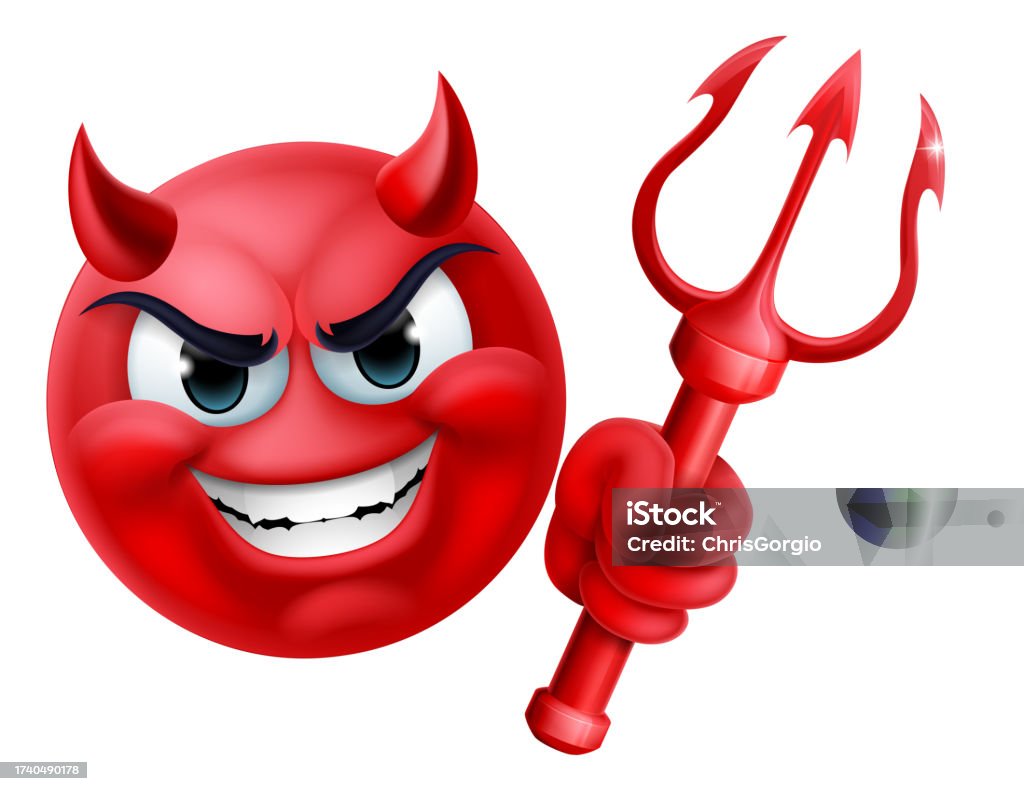 Devil Emoji Emoticon Man Face Cartoon Icon Mascot Stock Illustration Download Image Now