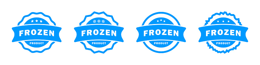 Frozen Product Vector Round Stickers For Food Packaging Vector Isolated