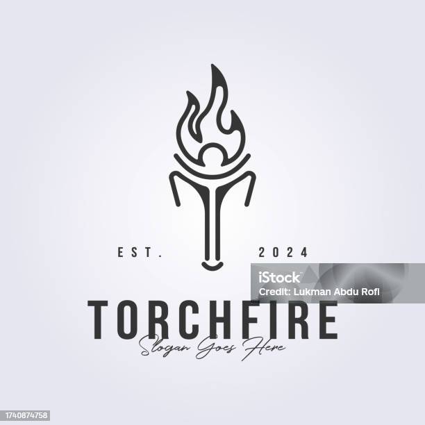 Conception Dillustration Vectorielle De Symbole Dicône De Feu De Torche