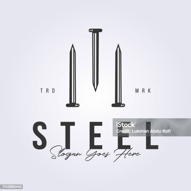 Kuku Logo Alat Tukang Kayu Simbol Ilustrasi Vektor Desain Ikon Template