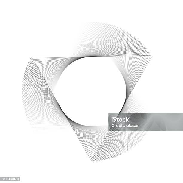 Triangle Rotating Around Its Center And Circular Copy Space Fading To White Background Stock