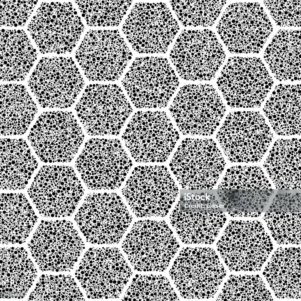 Varying Shades Of Hexagons Filled With Nonoverlapping Dots Color And Size Dependent Stock