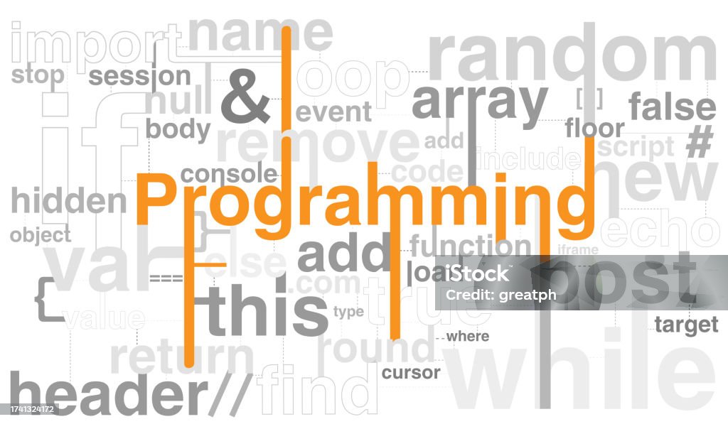 Programming Title With Scrpipt Coding Phrases Illustration Concept Stock Illustration Download