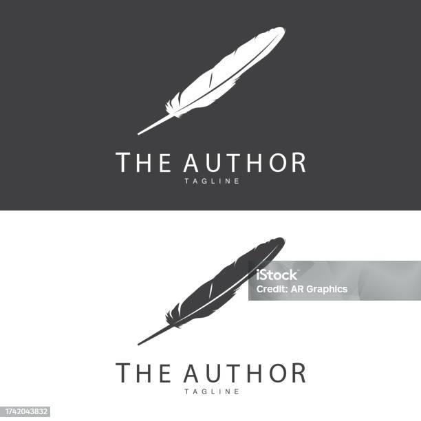 Logo De Silhouette De Plume Modèle Dillustration Vectorielle Simple Et