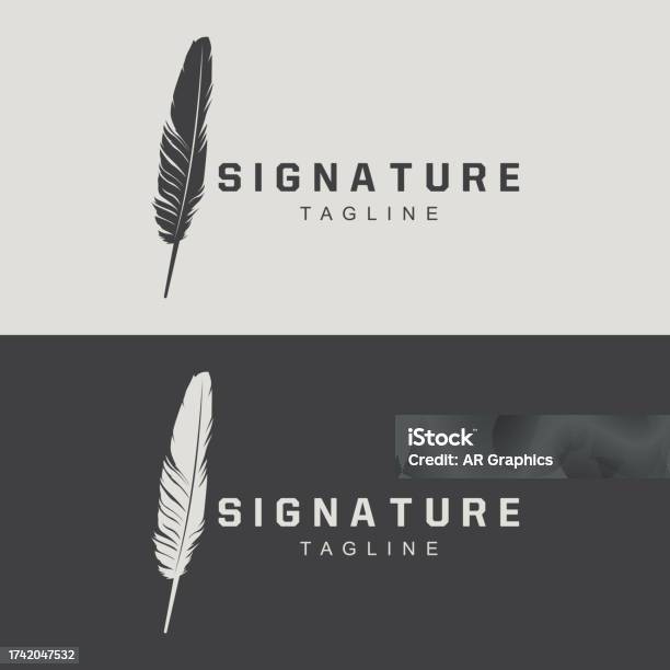 Logo De Silhouette De Plume Modèle Dillustration Vectorielle Simple Et