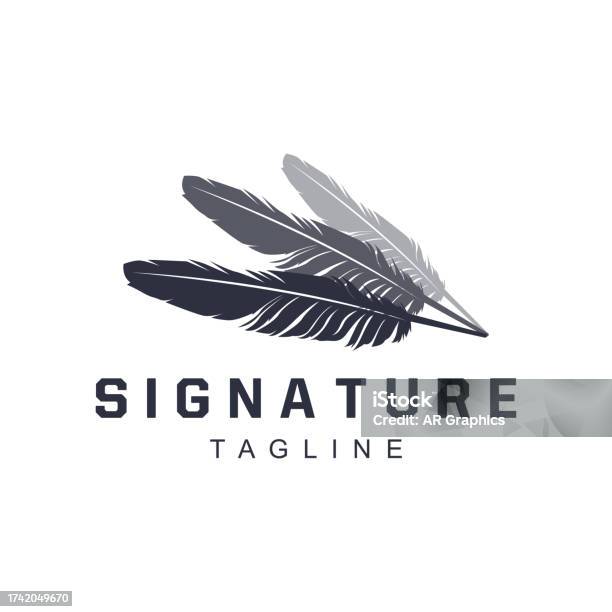 Logo De Silhouette De Plume Modèle Dillustration Vectorielle Simple Et