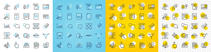 Vector Icons Set Of Graph Creativity And Read Instruction Line Icons For Web App Vector Stock