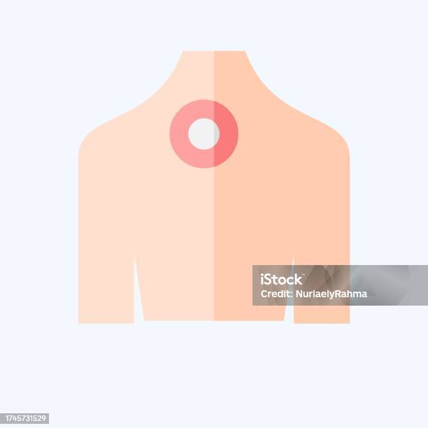 Icône Mal De Dos Lié Au Symbole Body Ache Style Plat Conception Simple
