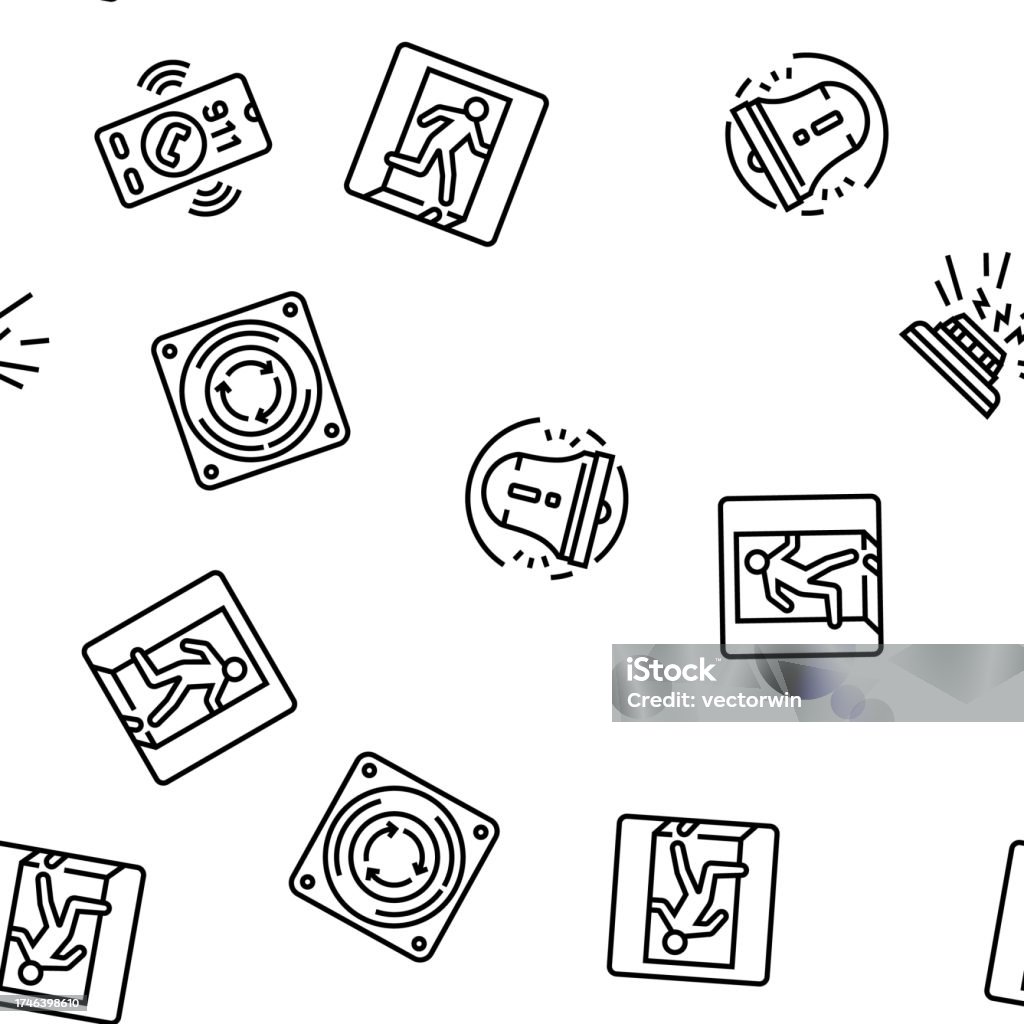 Alert Attention Signal Caution Vector Seamless Pattern Stock ... Alert Attention Signal Caution Vector Seamless Pattern Stock ...