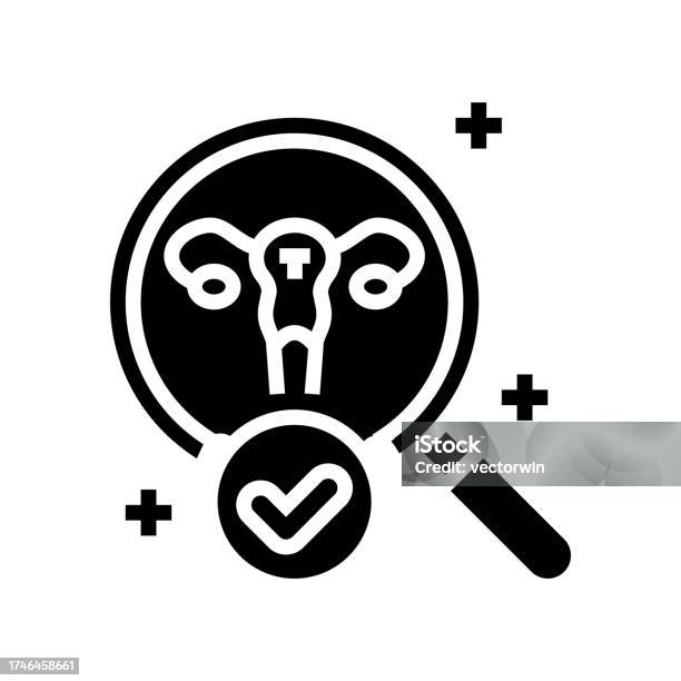 Ilustración De Examen Ginecológico Ginecólogo Glifo Icono Ilustración