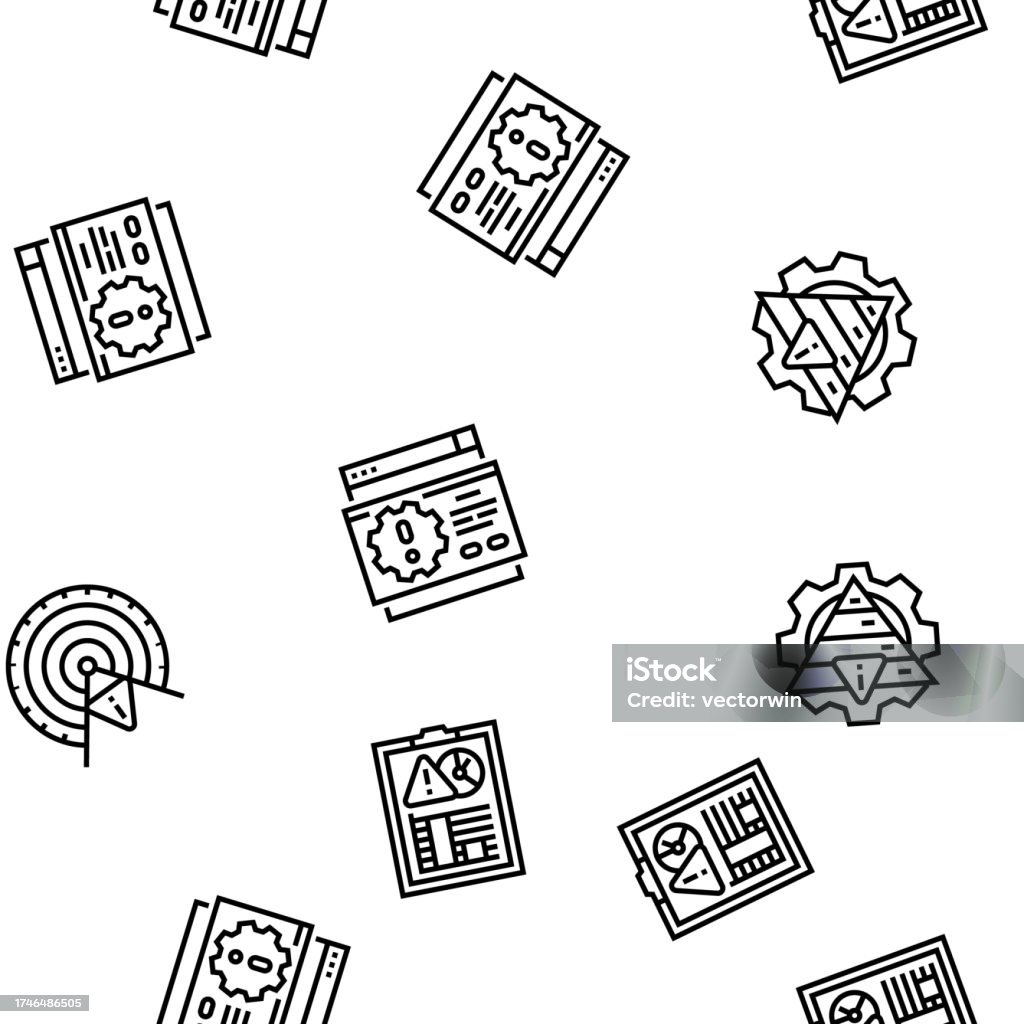 Risk Analyst Business Seamless Pattern Vector Stock Illustration