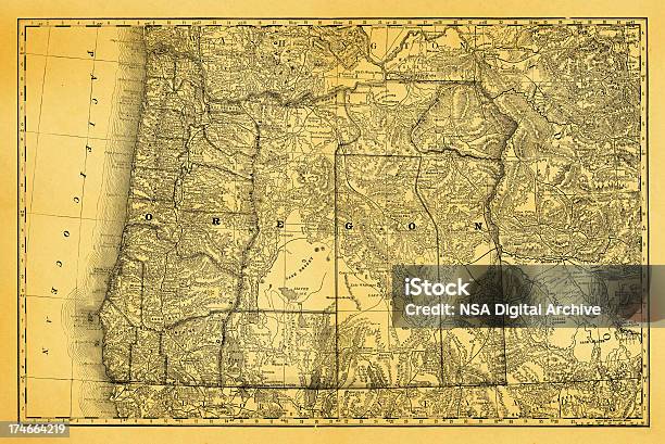 Usa Maps And Illustrations State Of Oregon向量圖形及更多地圖圖片 地圖 俄勒岡州 歷史