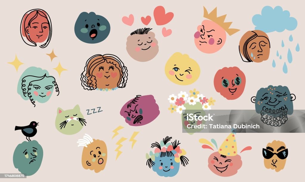 Ilustración de Conjunto De Caras De Emociones y más Vectores Libres de ... Ilustración de Conjunto De Caras De Emociones y más Vectores Libres de ...