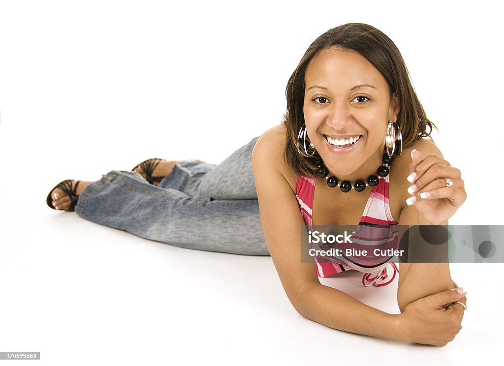 Beautiful African American Woman Isolated On White Background Stock