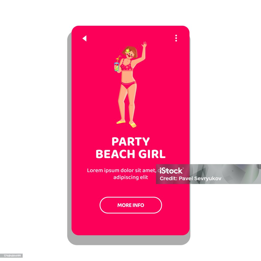 Vacation Party Beach Girl Vector Stock Illustration Download Image