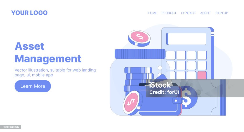 Asset Management Web Landing Page Design Flat Cartoon Vector ... Asset Management Web Landing Page Design Flat Cartoon Vector ...
