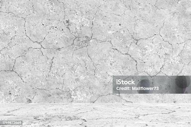 Dinding Beton Retak Tua Yang Kotor Dan Latar Belakang Tekstur Lantai