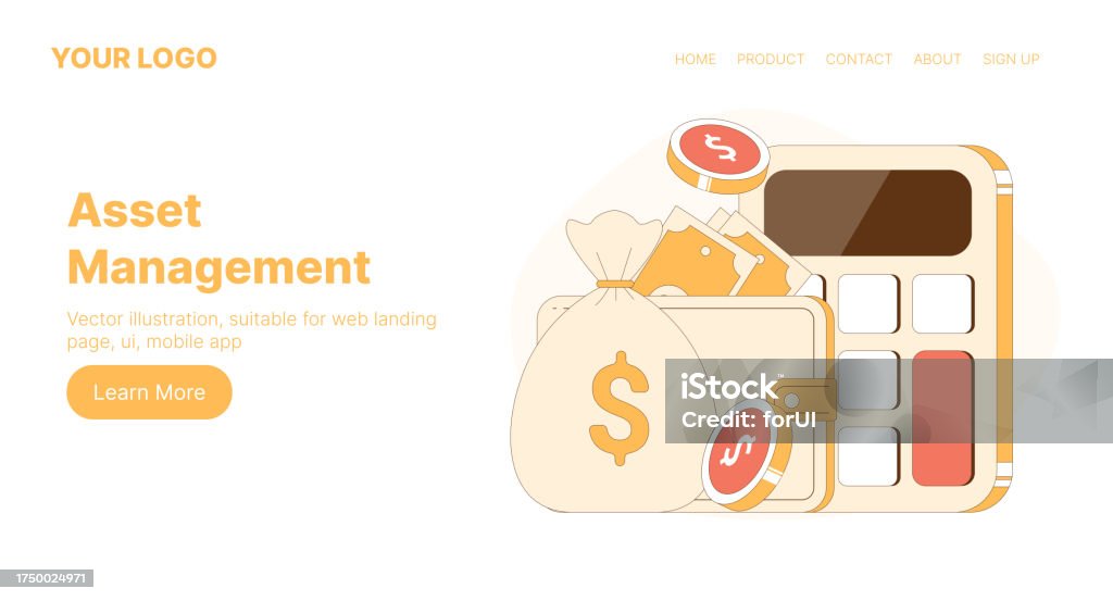 Asset Management Web Landing Page Design Flat Cartoon Vector ... Asset Management Web Landing Page Design Flat Cartoon Vector ...