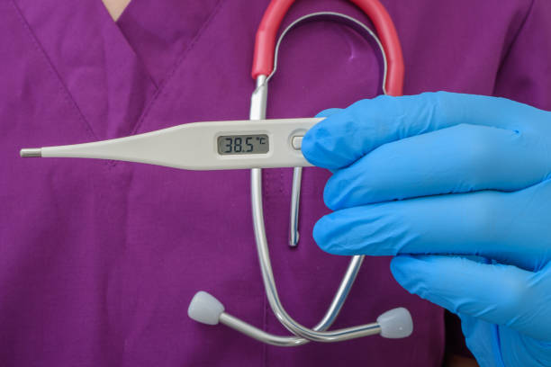 Free Stock Photo of Close up of a thermometer with a sick person in the ...