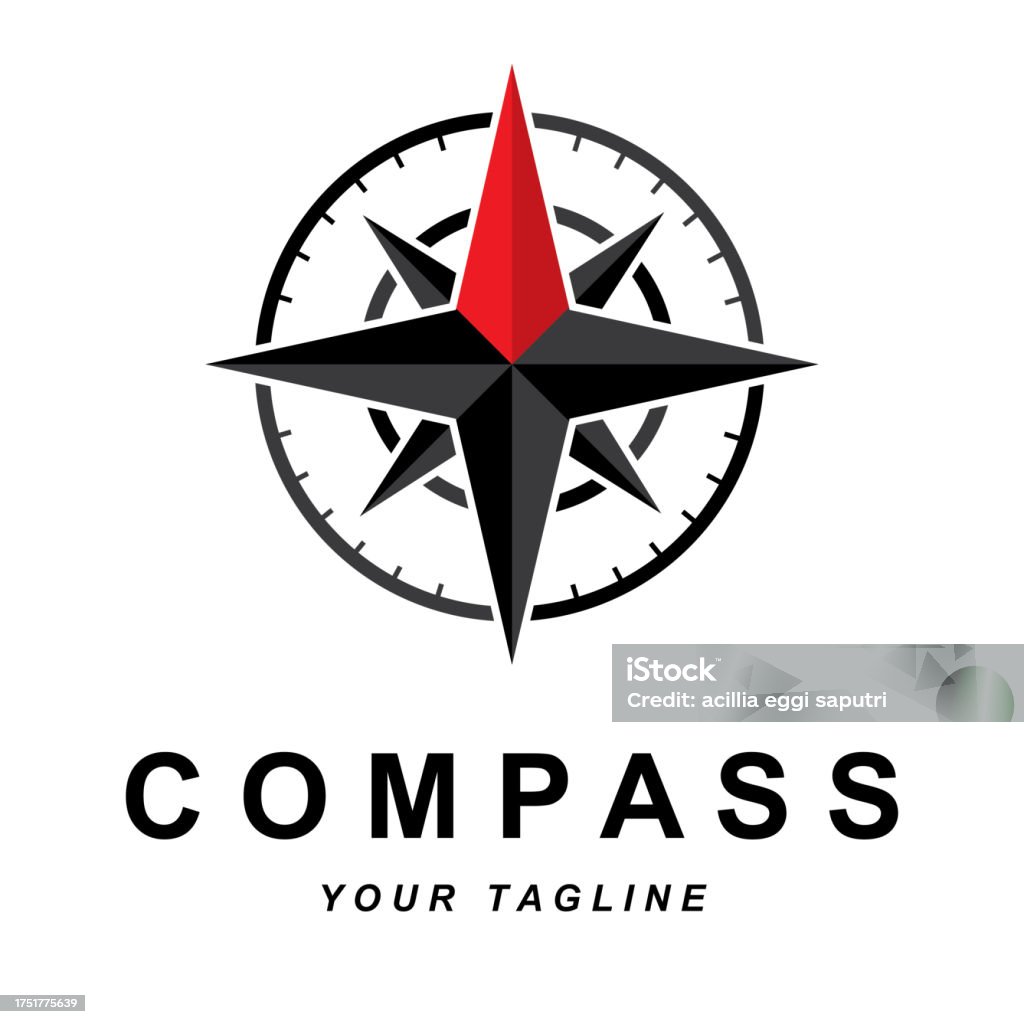Compass Icon Vector With Slogan Template Stock Illustration Download Image Now Abstract