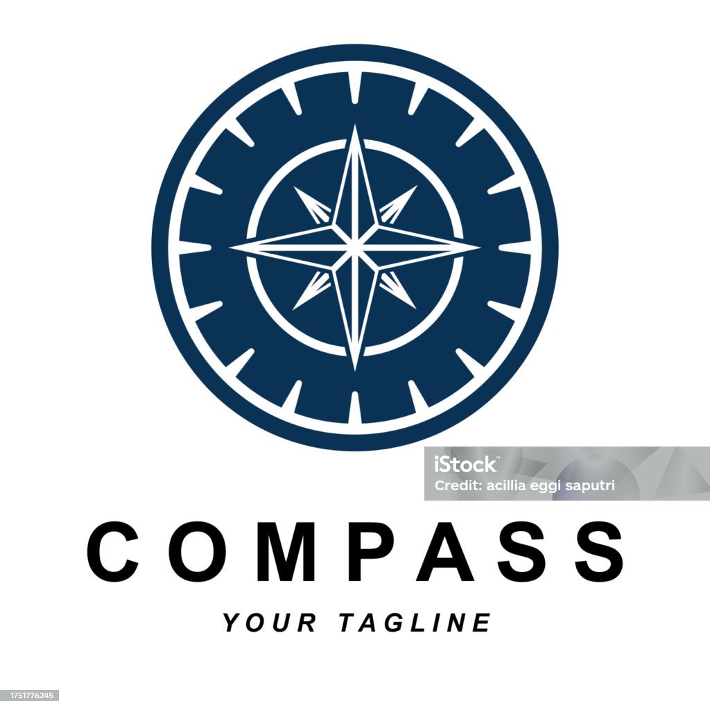 Compass Icon Vector With Slogan Template Stock Illustration Download Image Now Abstract