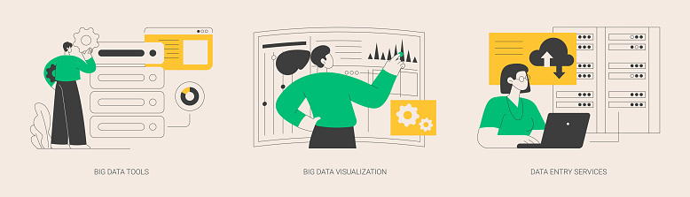 Database Management Abstract Concept Vector Illustrations Stock
